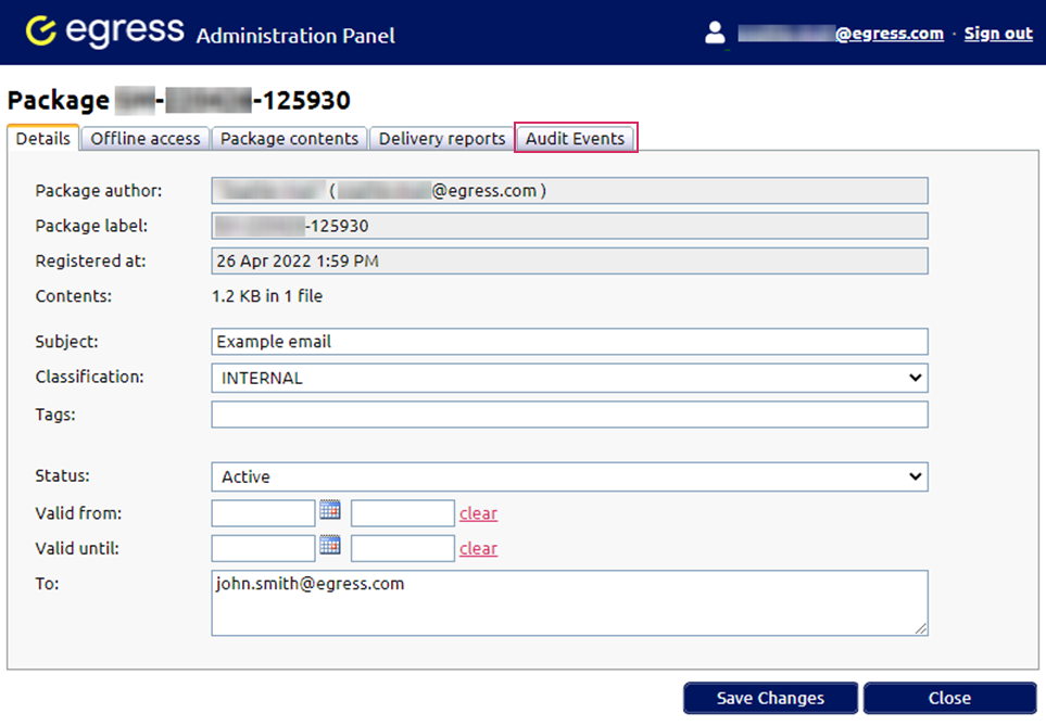 Message Auditing using Egress Web Access