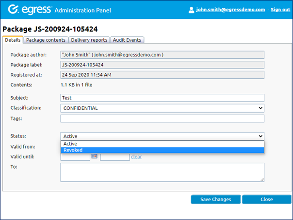 Egress Protect - Revoking Secure Email Access