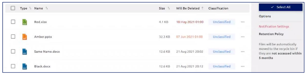 Workspace Recycle Bin