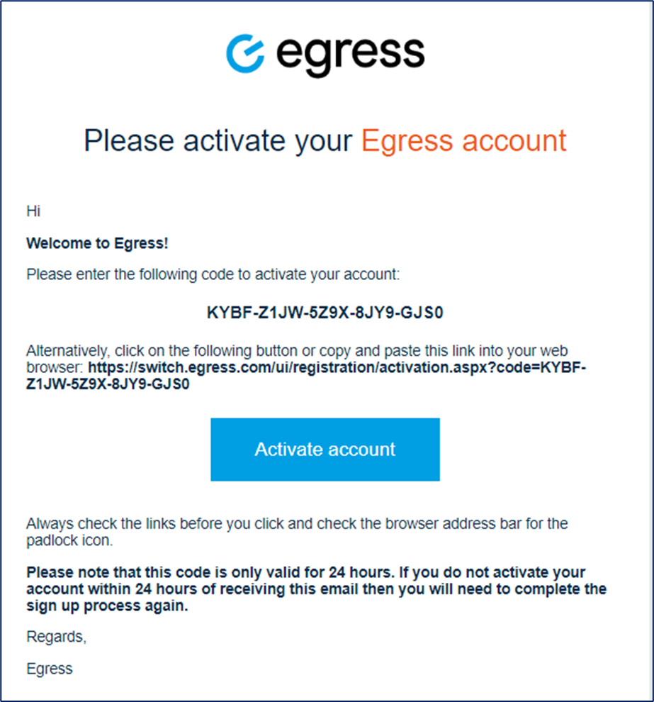 How to create an Egress Account