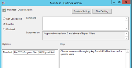 Upgrading the Egress Microsoft Outlook Add-in