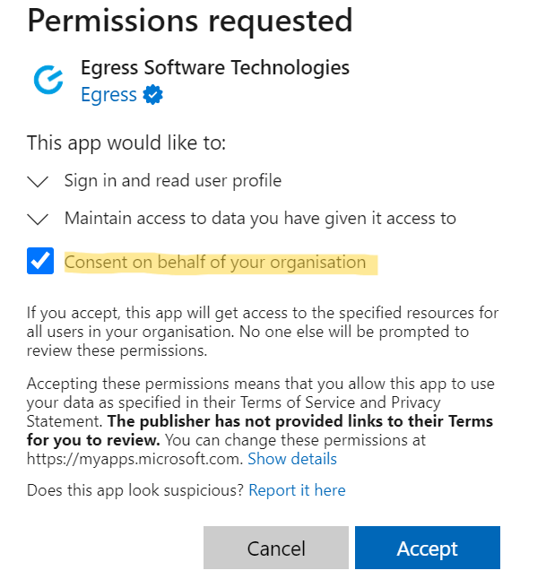 How to enable your users to access Egress Secure Content using their Microsoft 365 Account