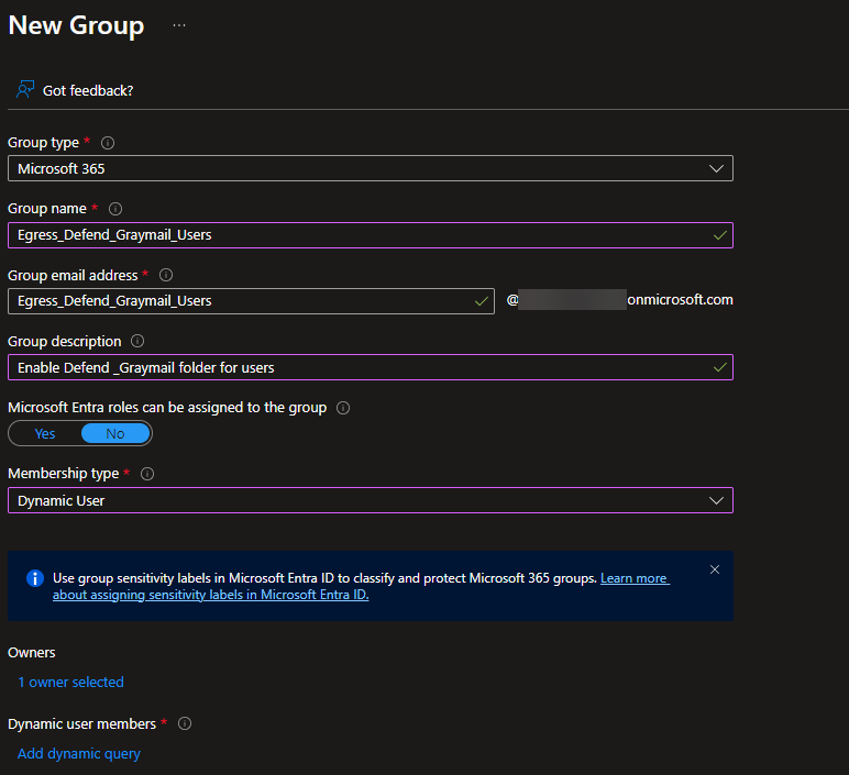 Egress Defend - Using Dynamic M365 Groups